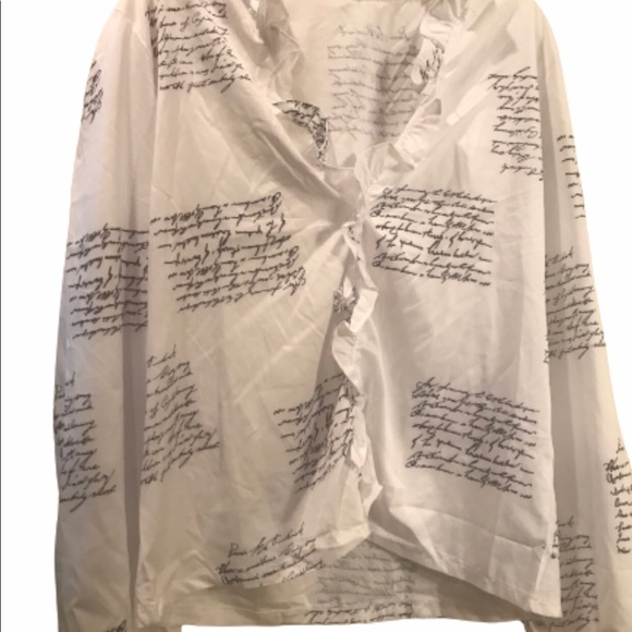 unbranded | Tops | Saleunique Cursive Topblouse With Ruffles | Poshmark